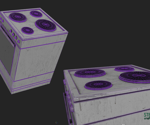 ArtStation - Old Cooker 3D Textured Model | Game Assets