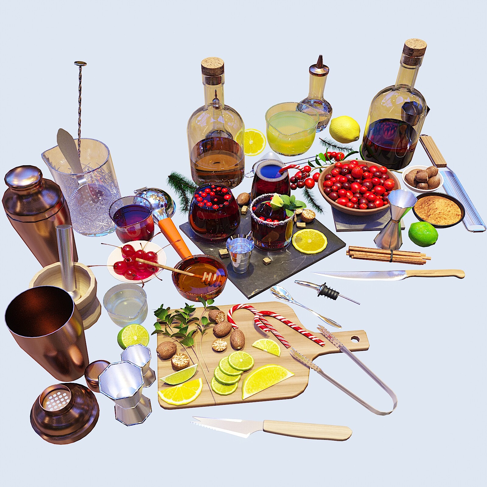 ArtStation - Cocktail Set Christmas Punch | Resources