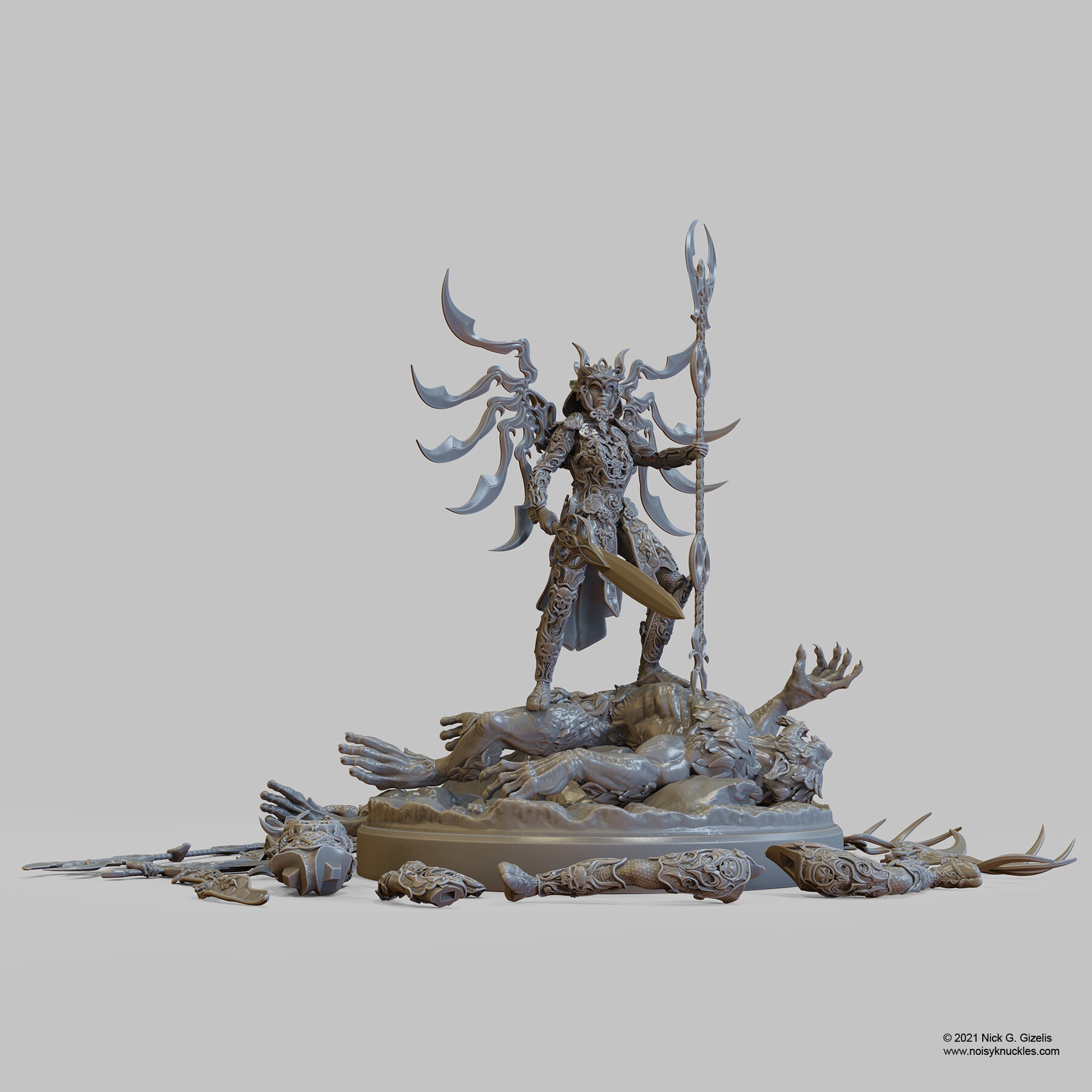 ArtStation - Beast Slayer miniature 3D Print Ready - .ZPR, .OBJ, .STL ...