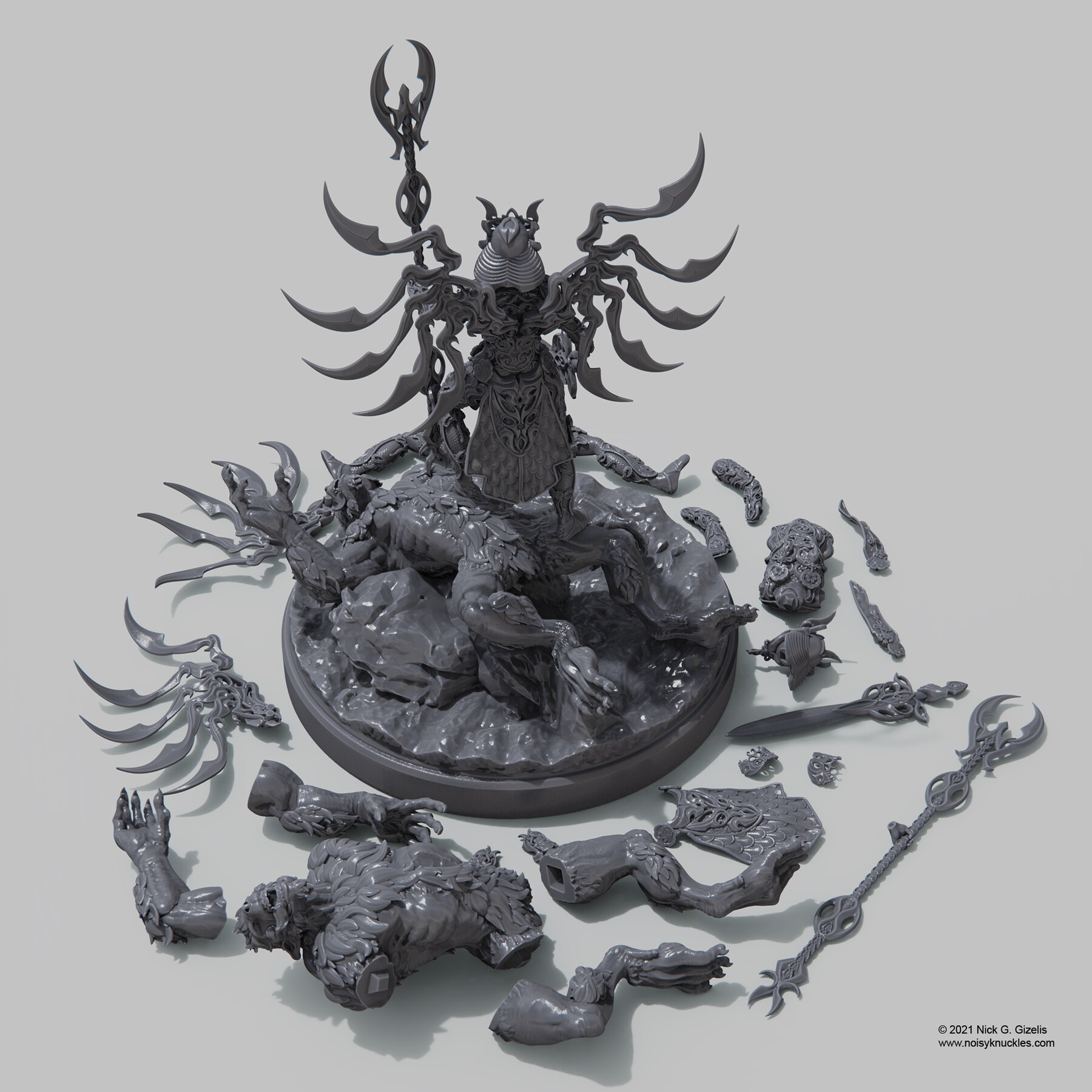 ArtStation - Beast Slayer miniature 3D Print Ready - .ZPR, .OBJ, .STL ...
