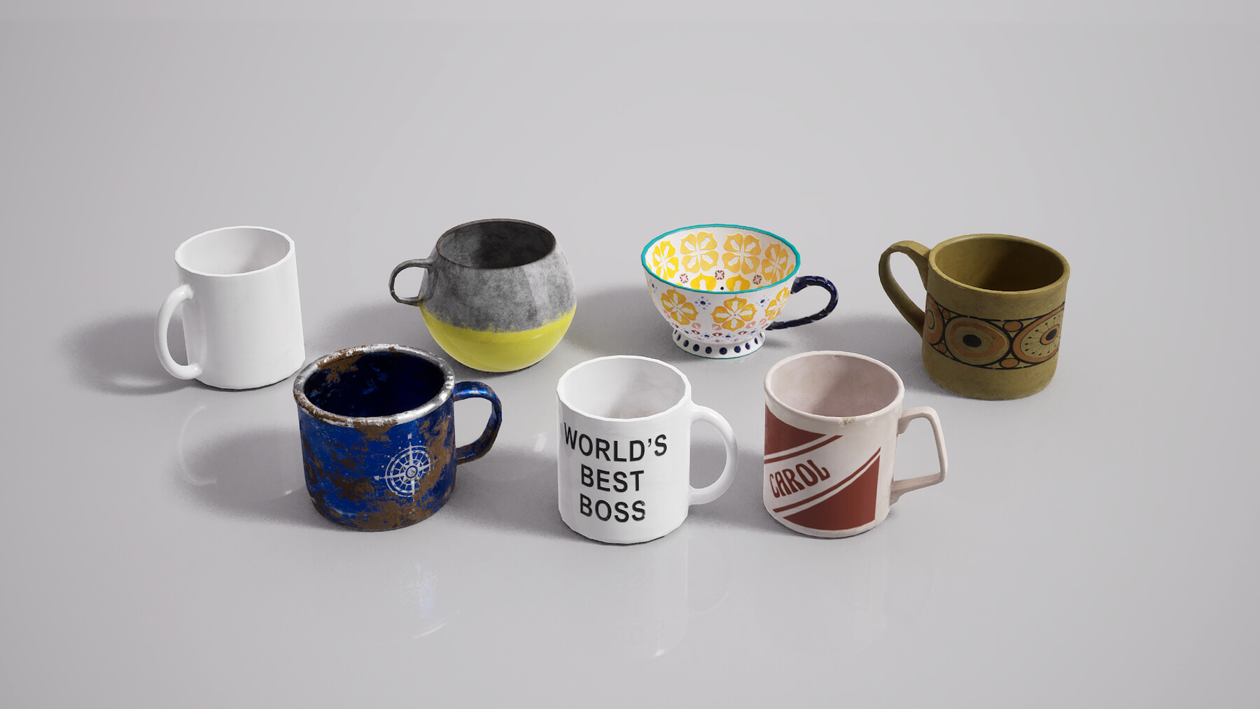 ArtStation - Interior Props - Mug and Cup Set | Resources