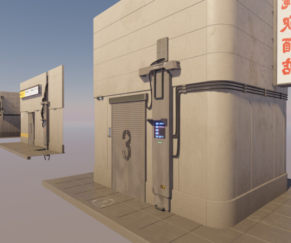 ArtStation - Cyber Train Station Modular Kit | Resources