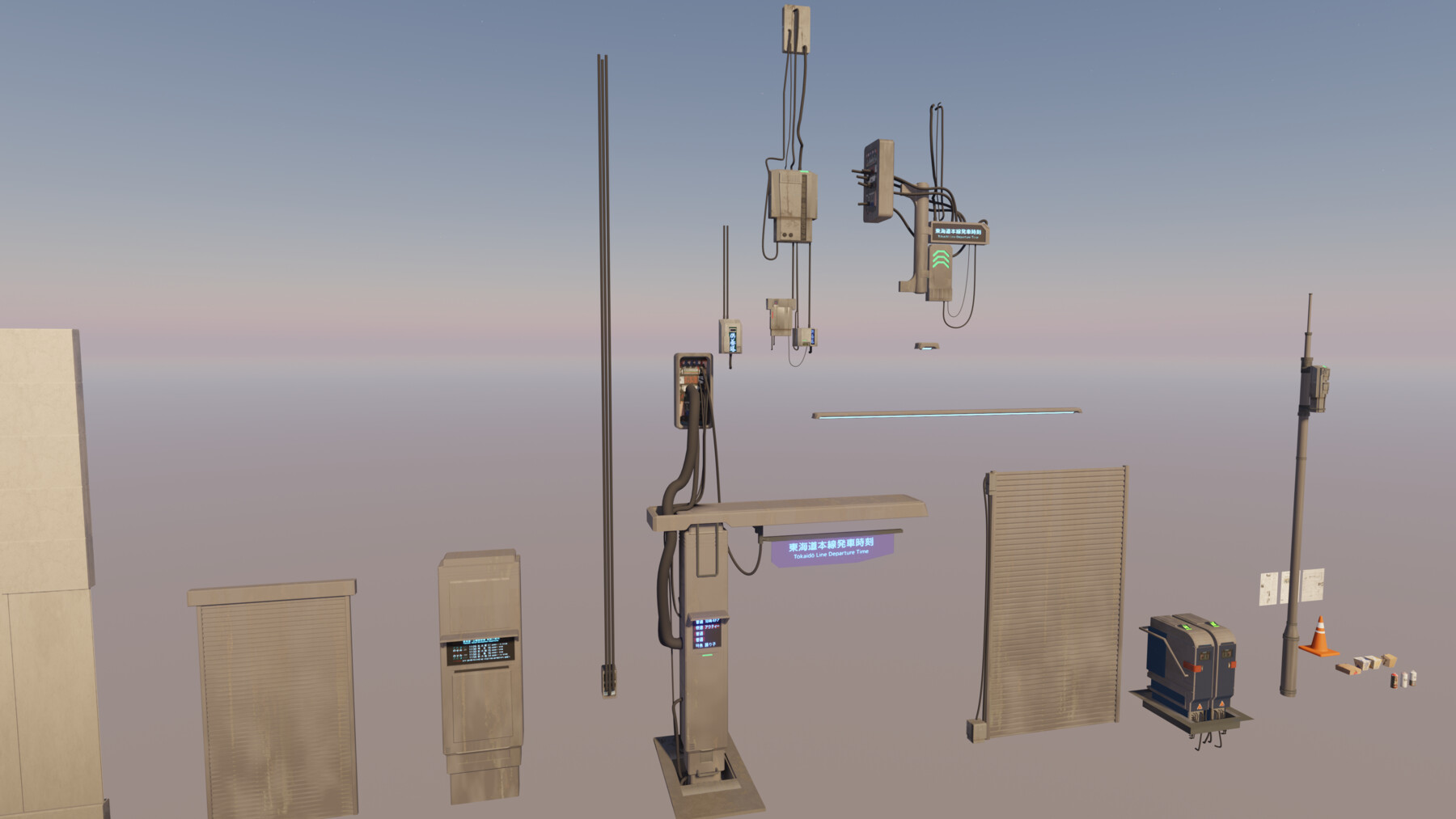 ArtStation - Cyber Train Station Modular Kit | Resources