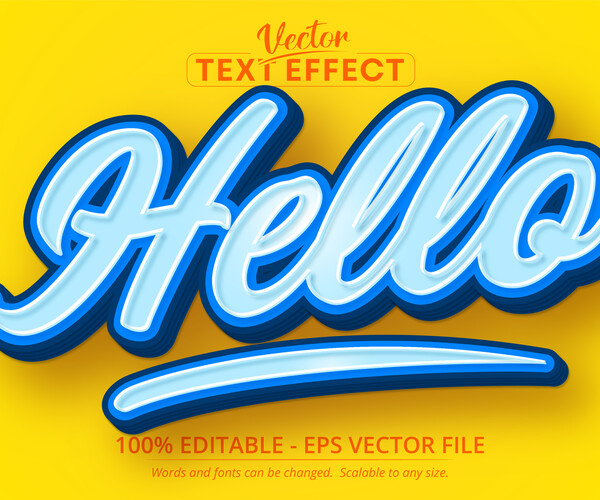 ArtStation - Hello text, cartoon style editable text effect | Artworks