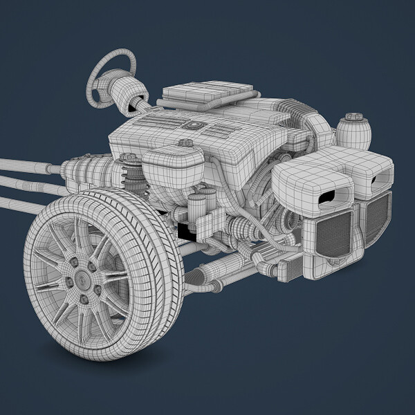 ArtStation - Car Chassis and Engine | Resources