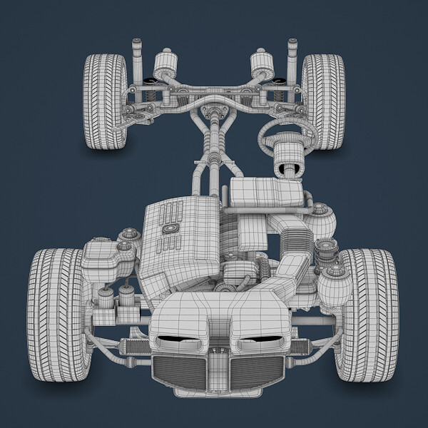 ArtStation - Car Chassis and Engine | Resources