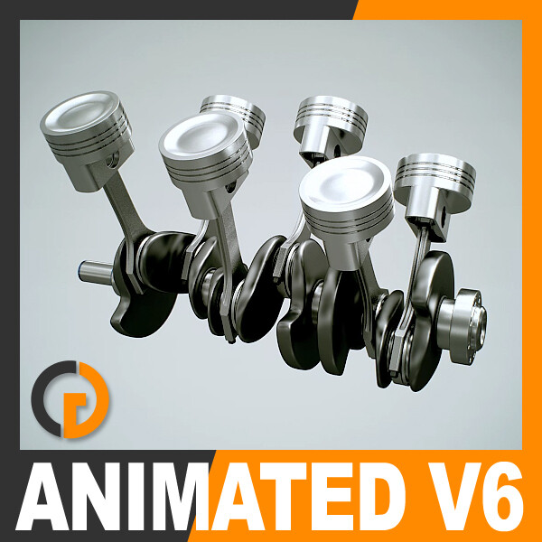 ArtStation - Animated V6 Engine Cylinders | Resources
