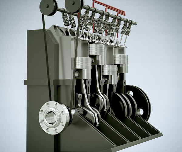 ArtStation - Animated L4 16V Engine Section | Resources