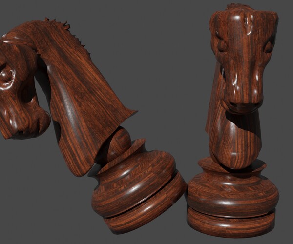 ArtStation - Wooden Knight Chess Piece | Resources