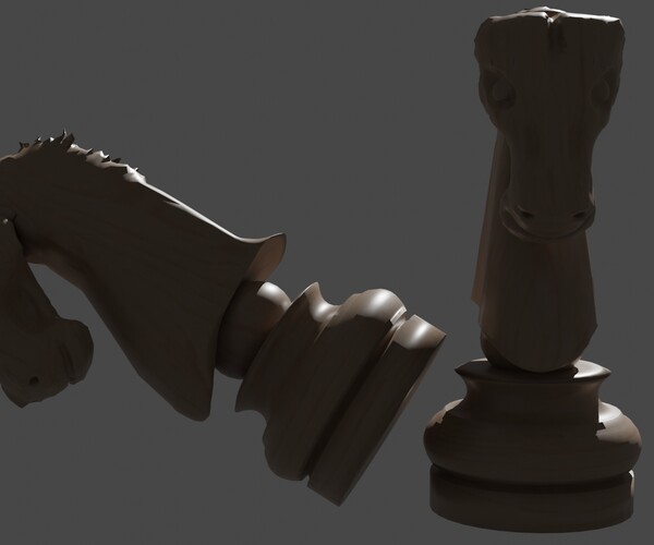 ArtStation - Wooden Knight Chess Piece | Resources