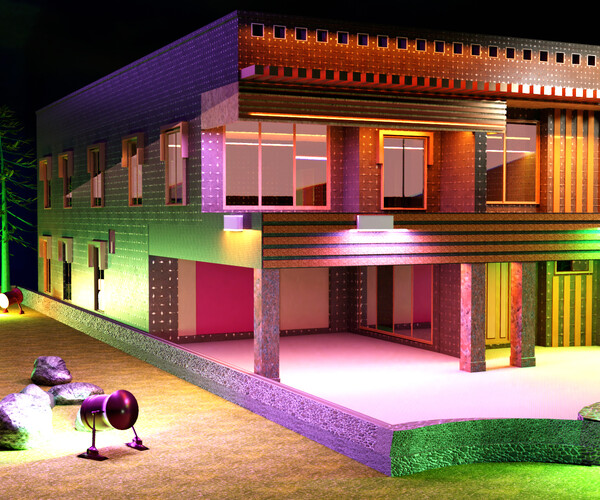 ArtStation - House Exterior Landscape Design 3D model | Resources