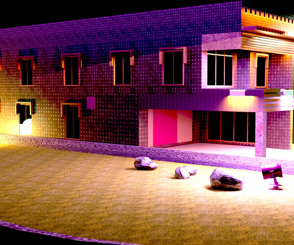 ArtStation - House Exterior Landscape Design 3D model | Resources