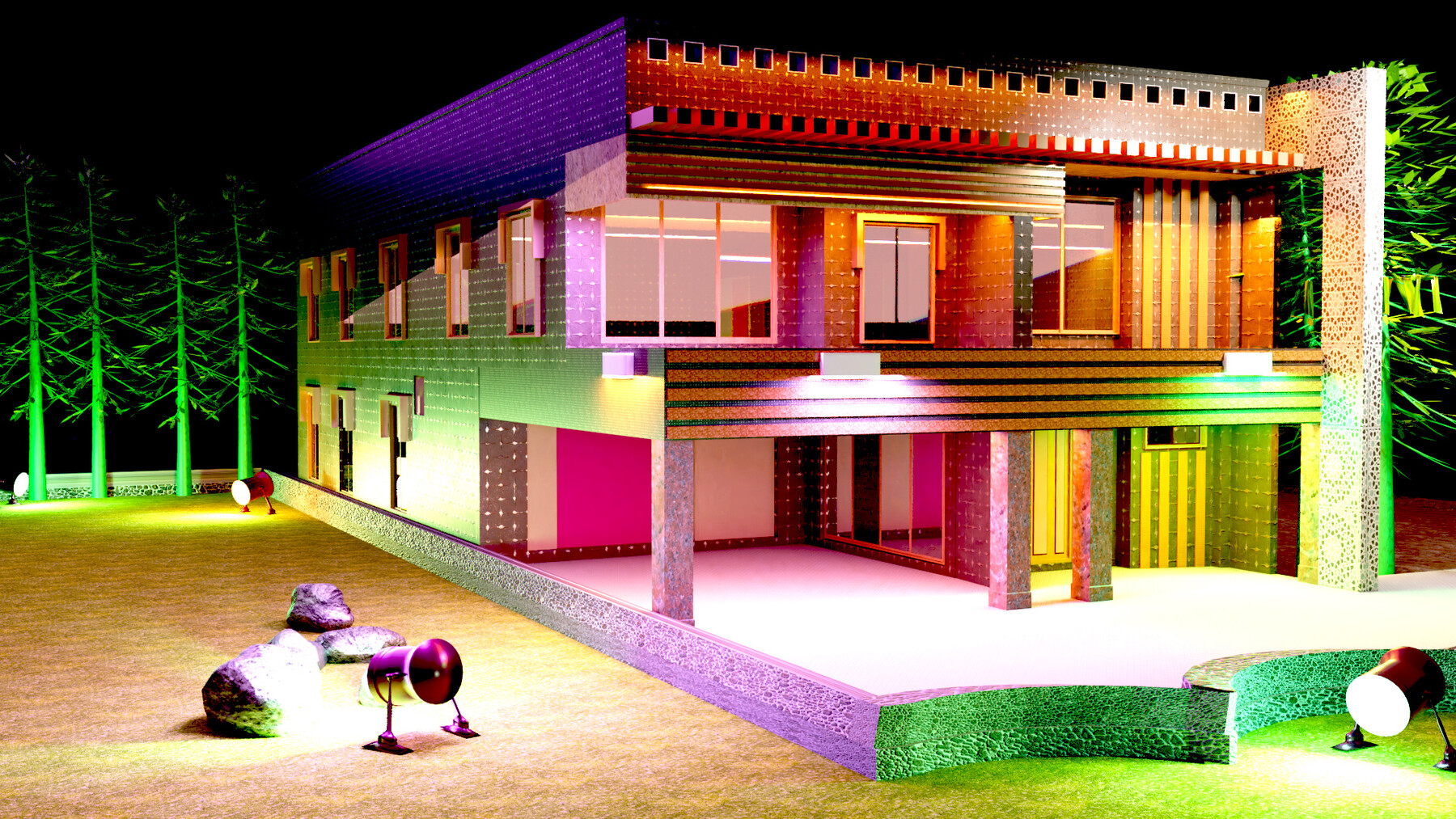 ArtStation - House Exterior Landscape Design 3D model | Resources