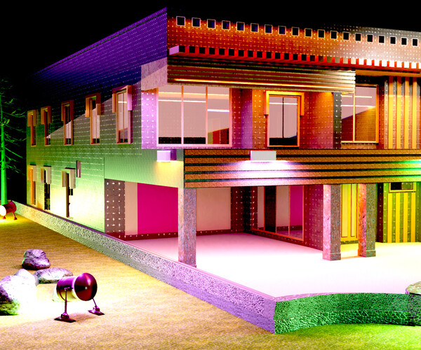 ArtStation - House Exterior Landscape Design 3D model | Resources