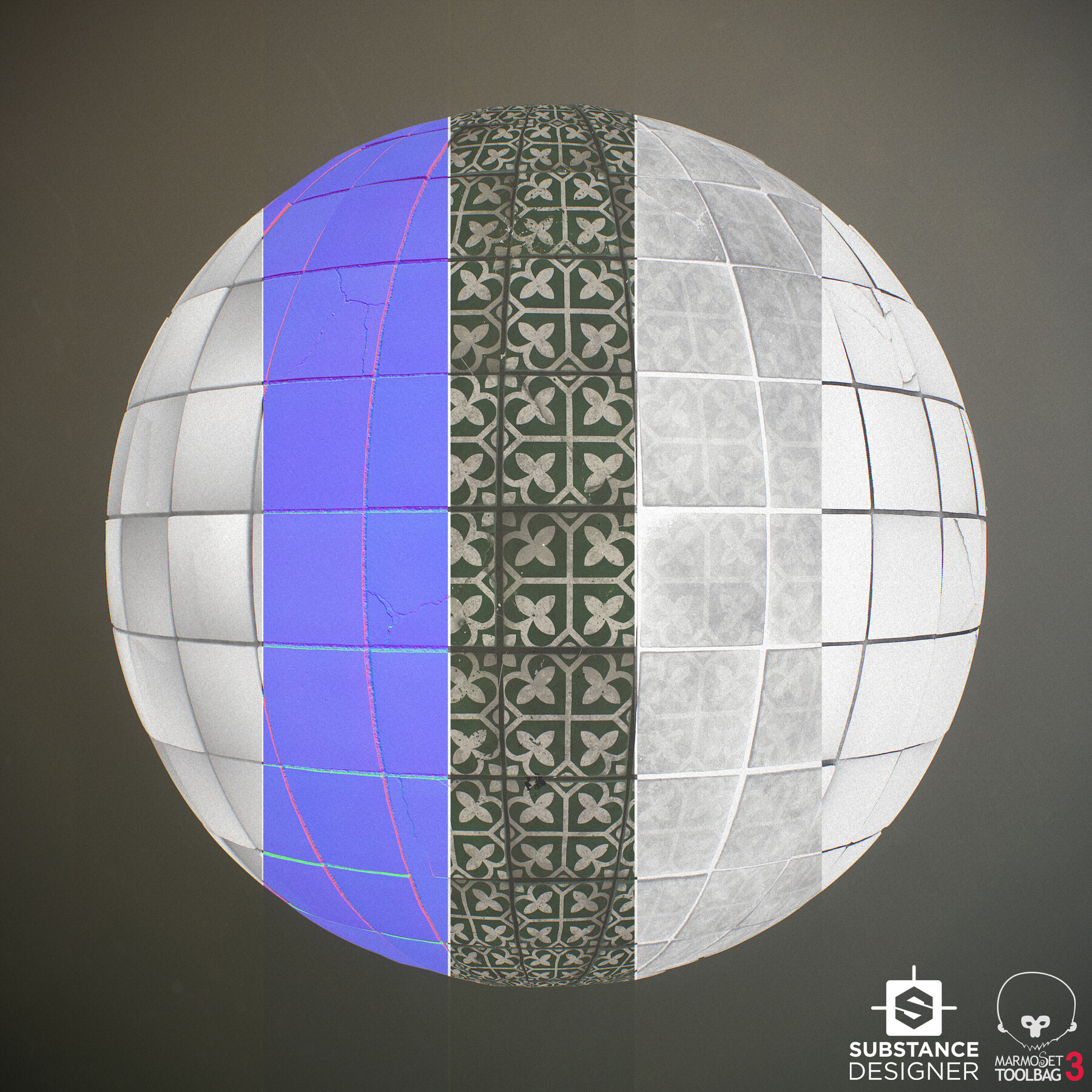 ArtStation - Ceramic Floor Tile - Substance Designer Material | Game Assets