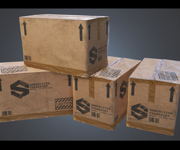 ArtStation - GameReady - Boxes, shelf and a pallet | Game Assets