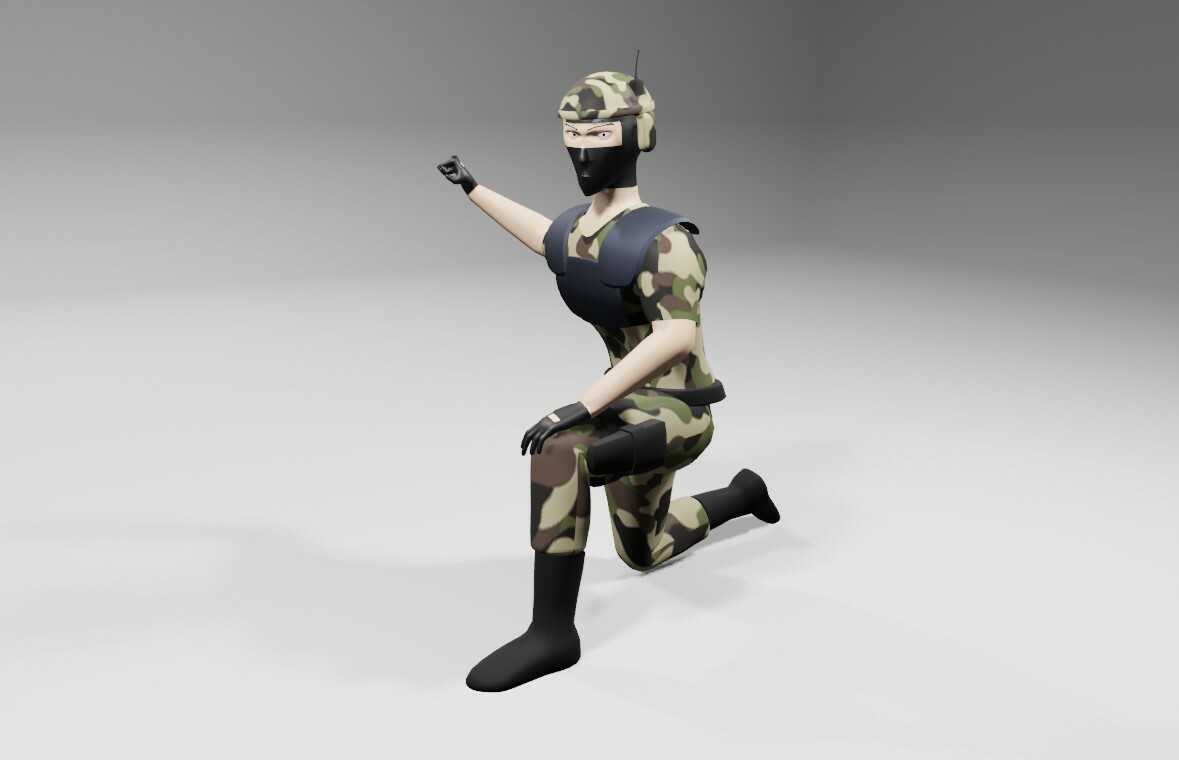 ArtStation - Soldier - Army - Soldado Low-poly 3D model | Game Assets