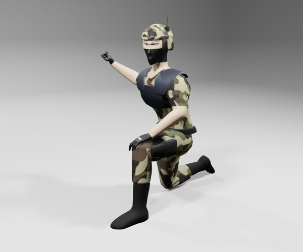 ArtStation - Soldier - Army - Soldado Low-poly 3D model | Game Assets
