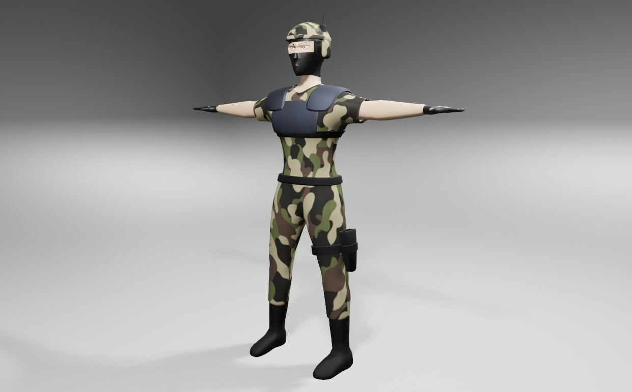 ArtStation - Soldier - Army - Soldado Low-poly 3D model | Game Assets