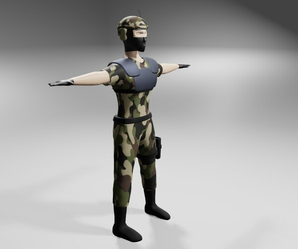 ArtStation - Soldier - Army - Soldado Low-poly 3D model | Game Assets