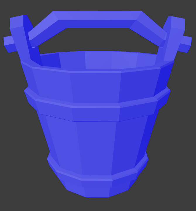 ArtStation - Wooden bucket with metal rings and contamination elements ...