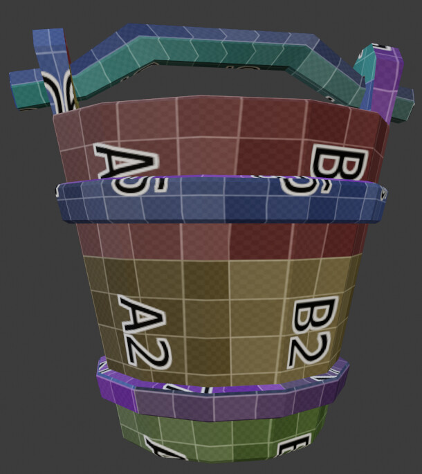 ArtStation - Wooden bucket with metal rings and contamination elements ...