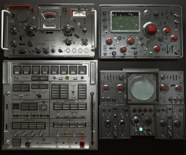 ArtStation - Control panel pack 1 - control panel 3D MODEL | Resources