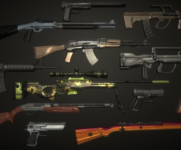 ArtStation - Low poly guns | Game Assets