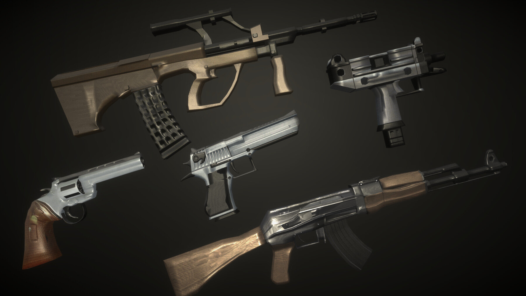 ArtStation - Low poly guns | Game Assets