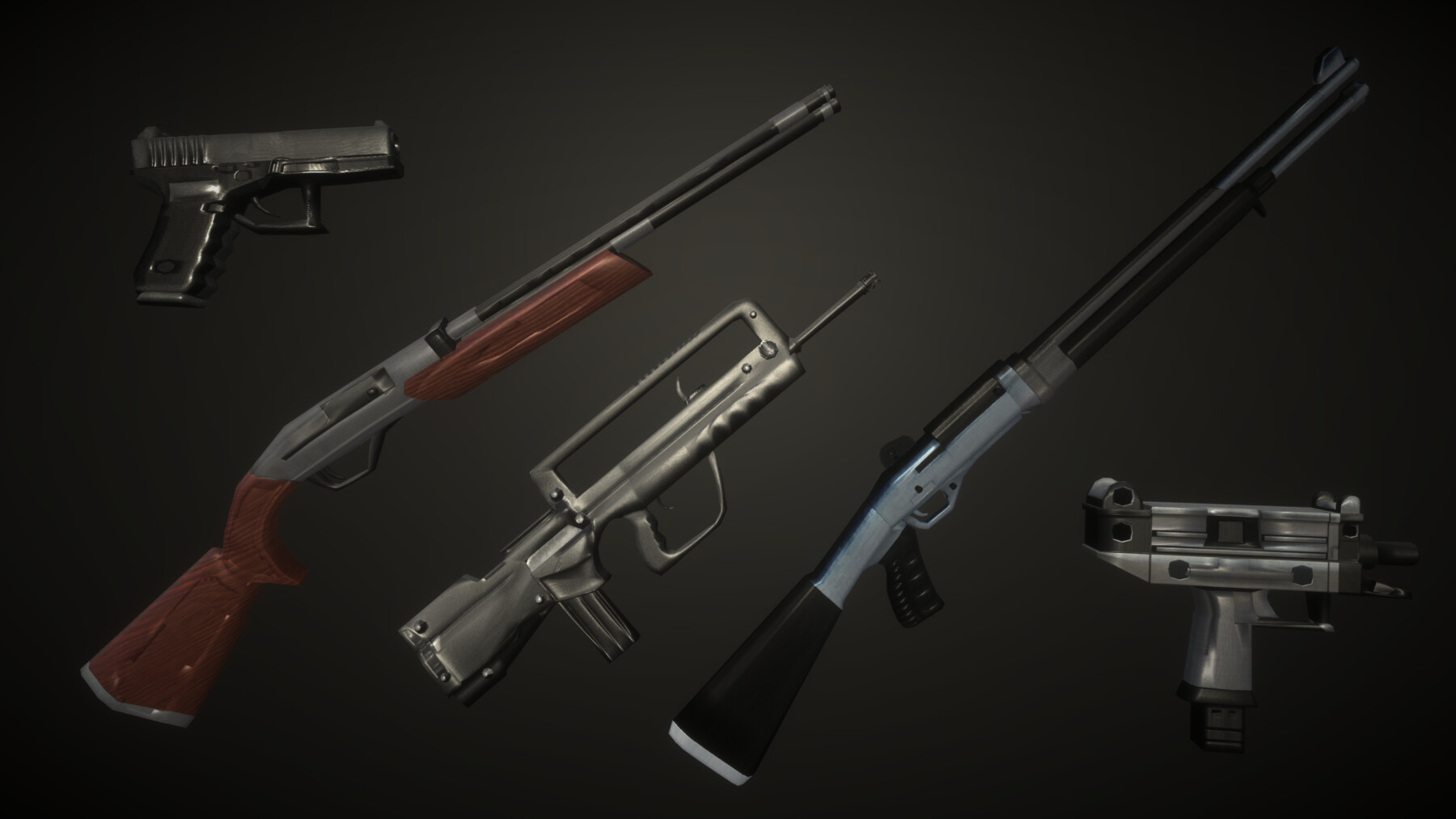 ArtStation - Low poly guns | Game Assets