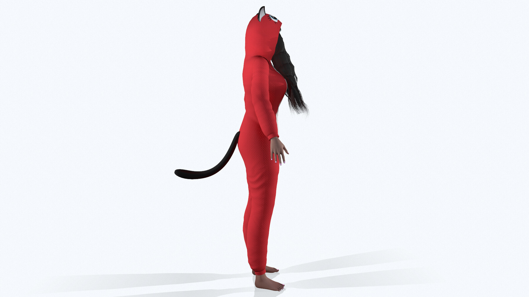 Artstation Girl Kigurumi Cat 3 Game Assets