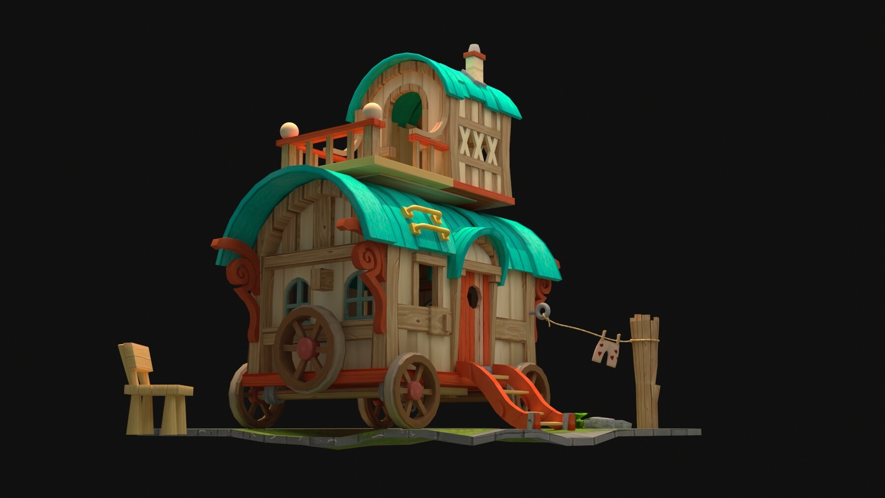 ArtStation - 3d stylized wagon | Game Assets