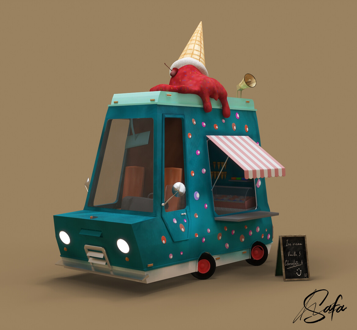 ArtStation - ice cream car | Game Assets