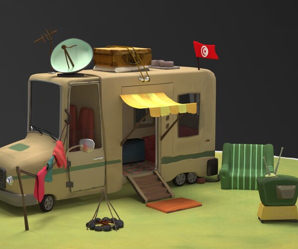 ArtStation - camping car | Game Assets