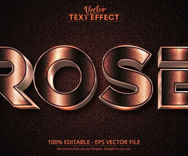 ArtStation - Rose gold text effect, shiny rose gold alphabet style ...