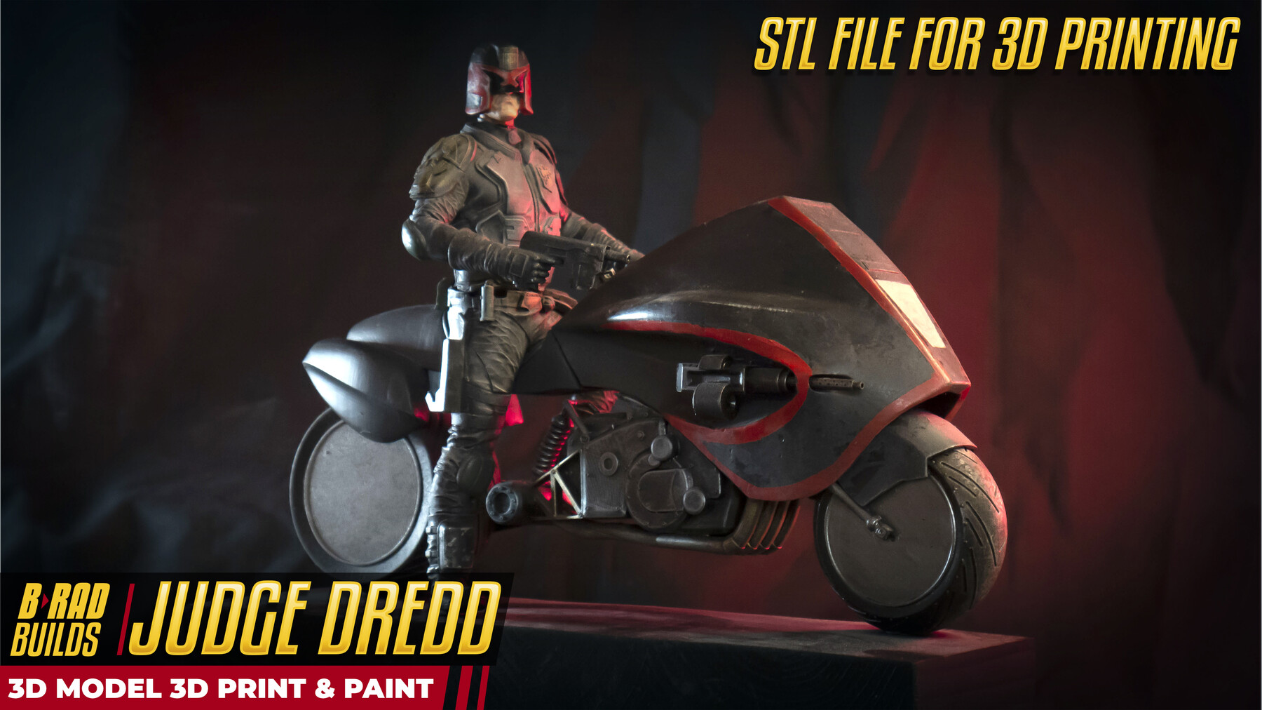ArtStation - 3D Printable DREDD (with Lawmaster) STL Model | Resources