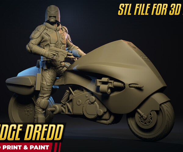 ArtStation - 3D Printable DREDD (with Lawmaster) STL Model | Resources