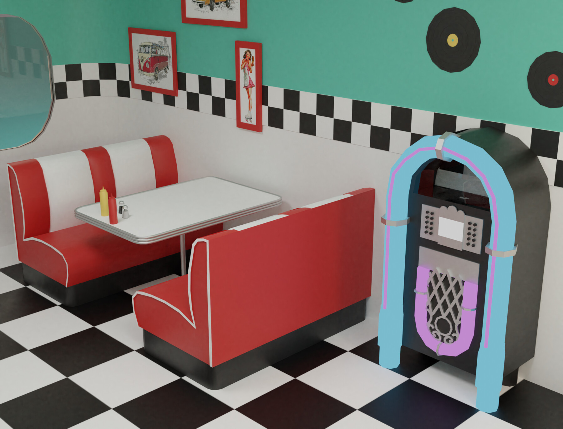 ArtStation - American diner - Full version | Game Assets