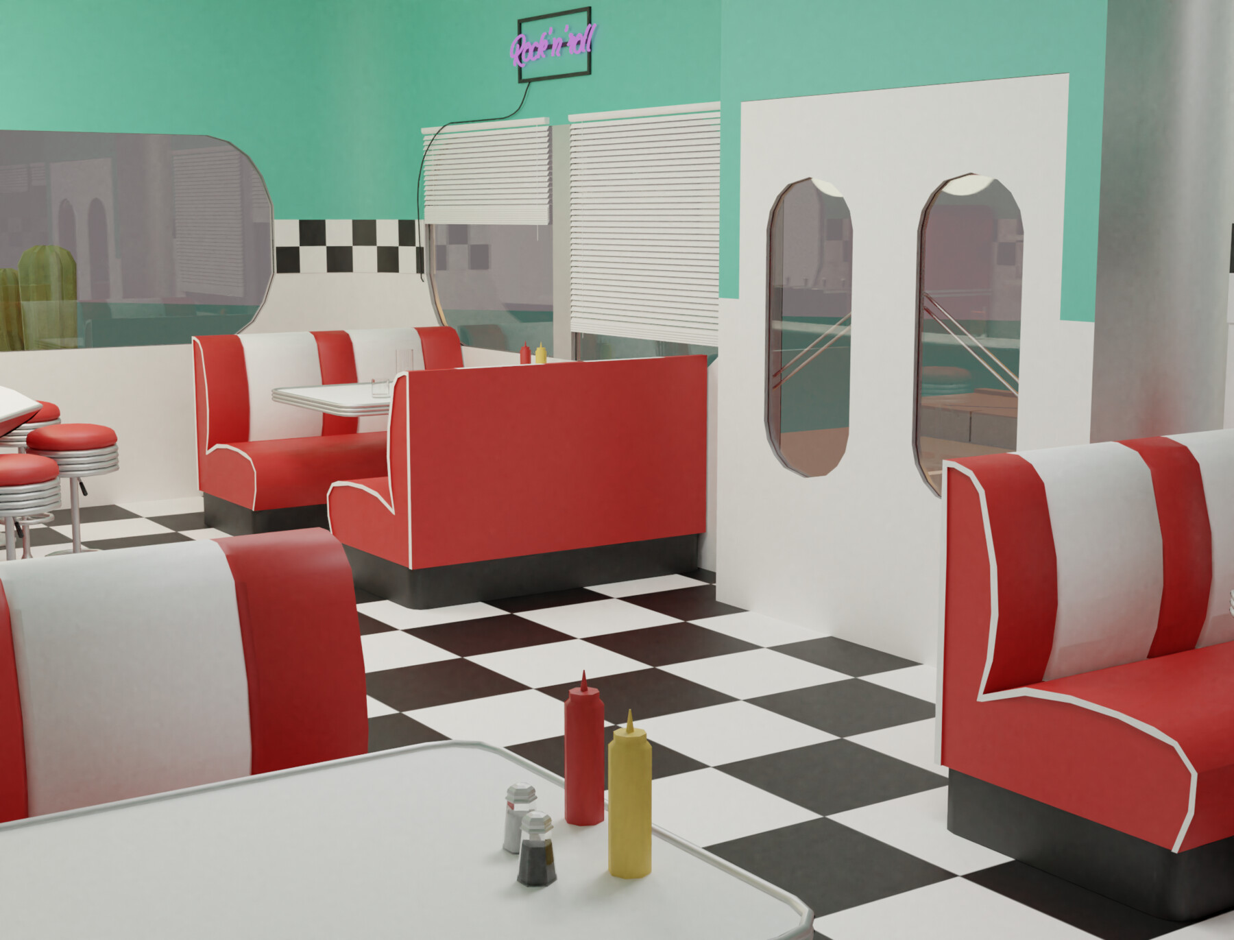 ArtStation - American diner - Full version | Game Assets