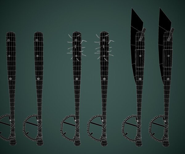 ArtStation - Post apocalyptic baseball bat set | Game Assets