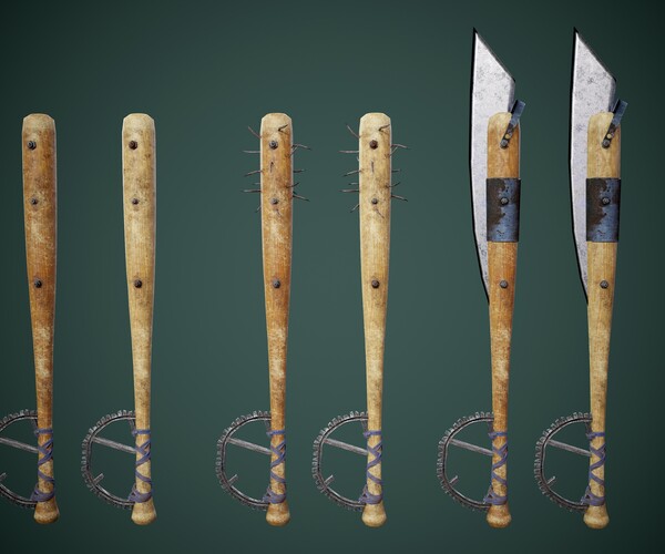 ArtStation - Post apocalyptic baseball bat set | Game Assets