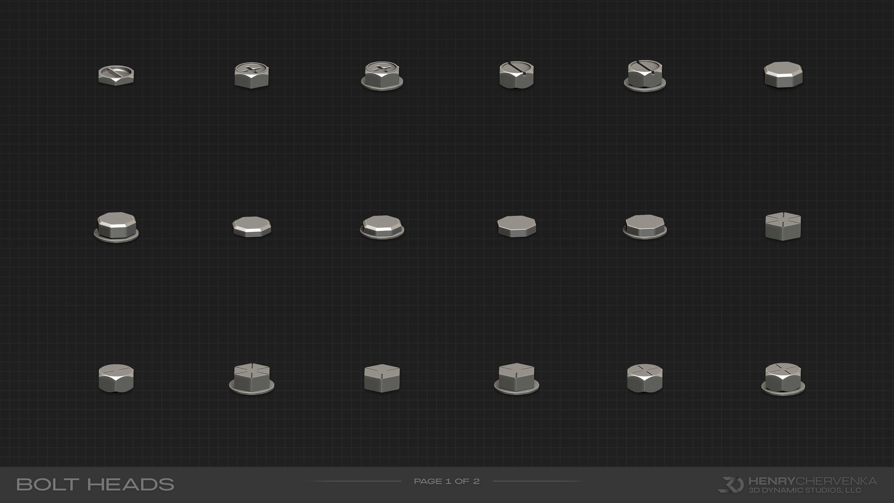 ArtStation - Fastener ZBrush IMM Pack // 300 Screws, Bolts, Nuts & More ...