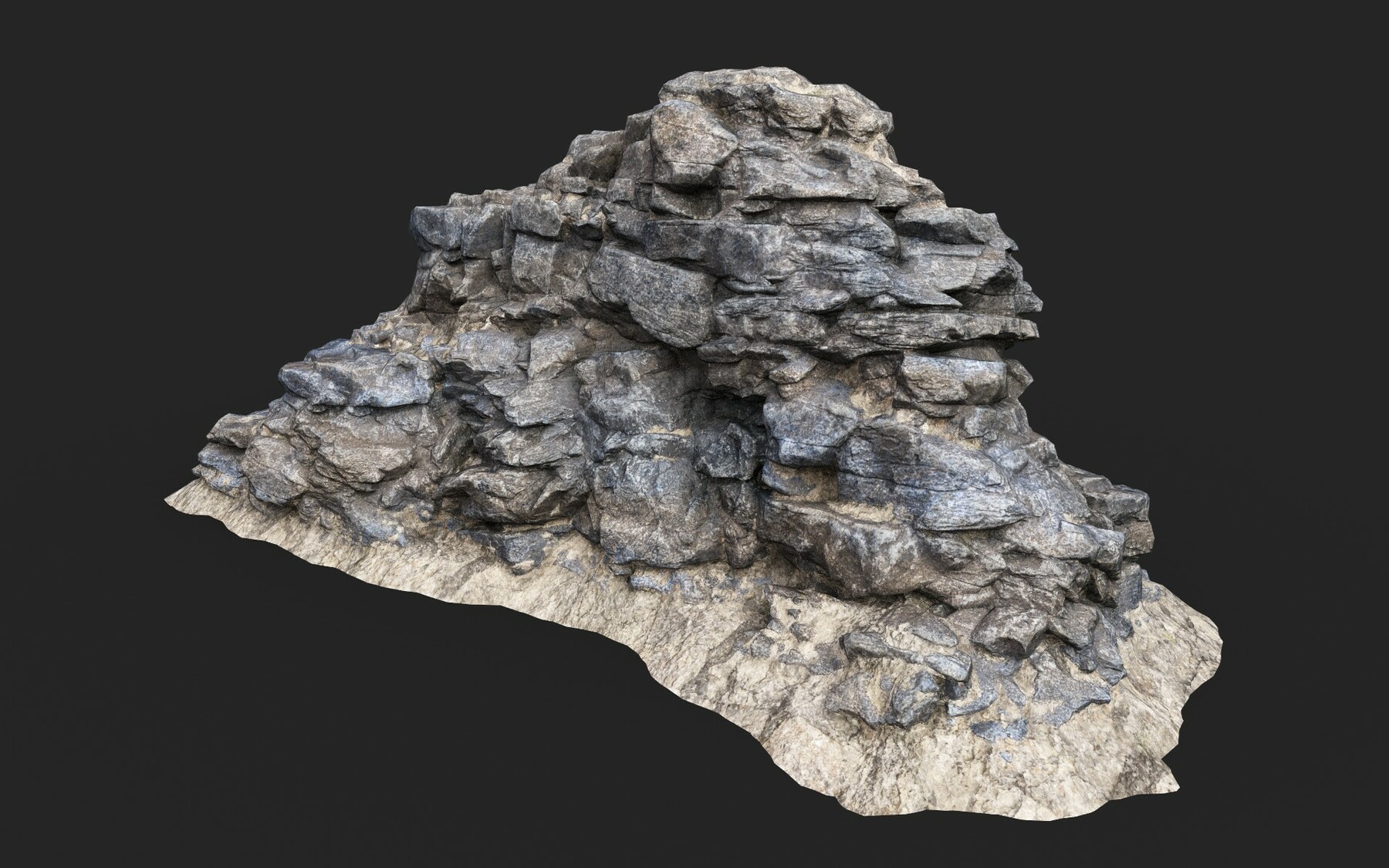 ArtStation - Low poly Big Gray Rough Rock Cliff Collection 210323 ...