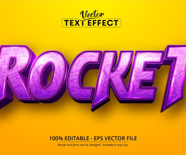 ArtStation - Rocket text, cartoon style editable text effect | Artworks