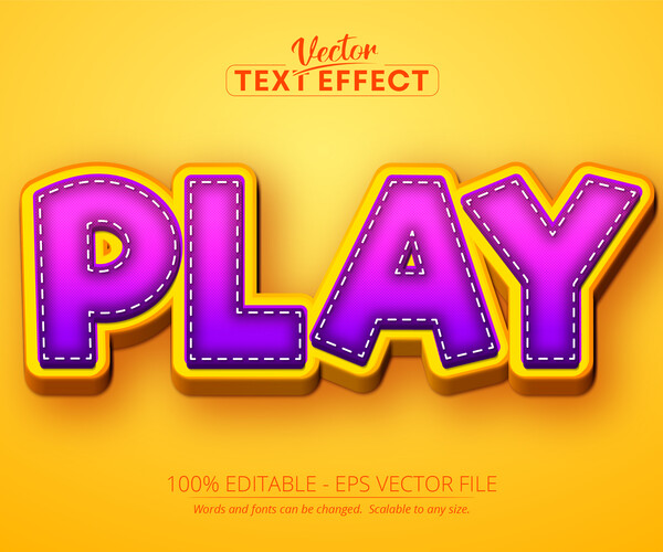 ArtStation - Play text, cartoon style editable text effect | Artworks