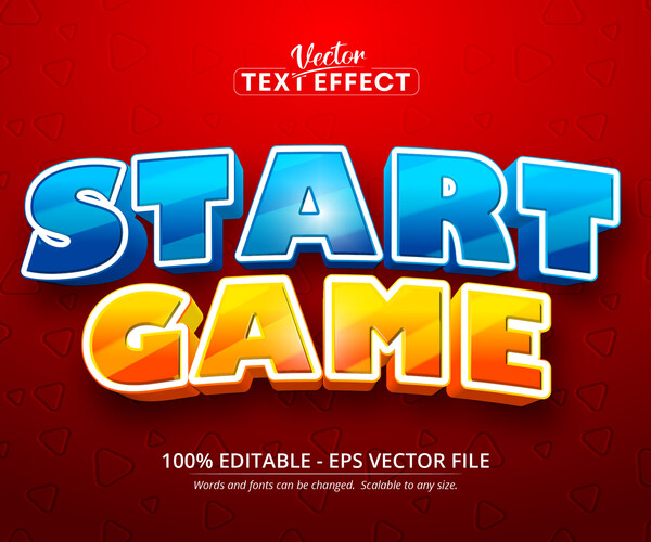 ArtStation - Start game text, cartoon style editable text effect | Artworks