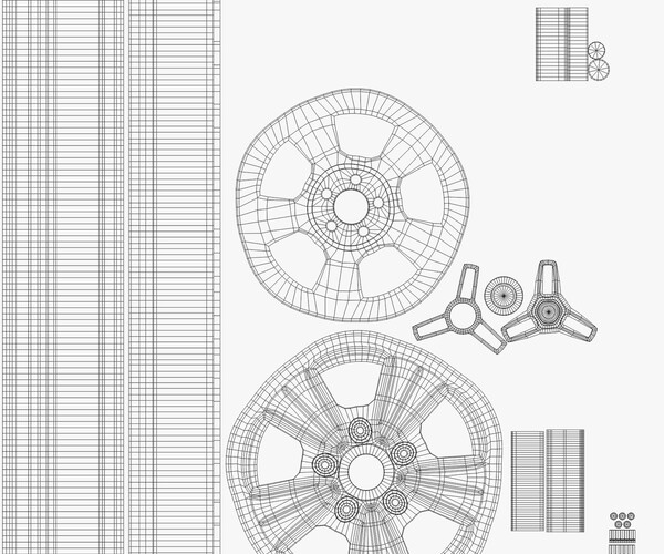 ArtStation - Radir Tri Rib Wheel | Game Assets