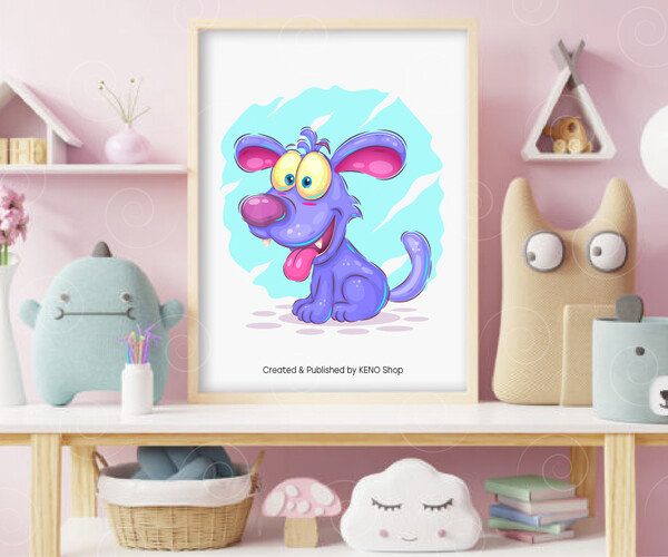 ArtStation - Blue cartoon puppy, dog | Artworks