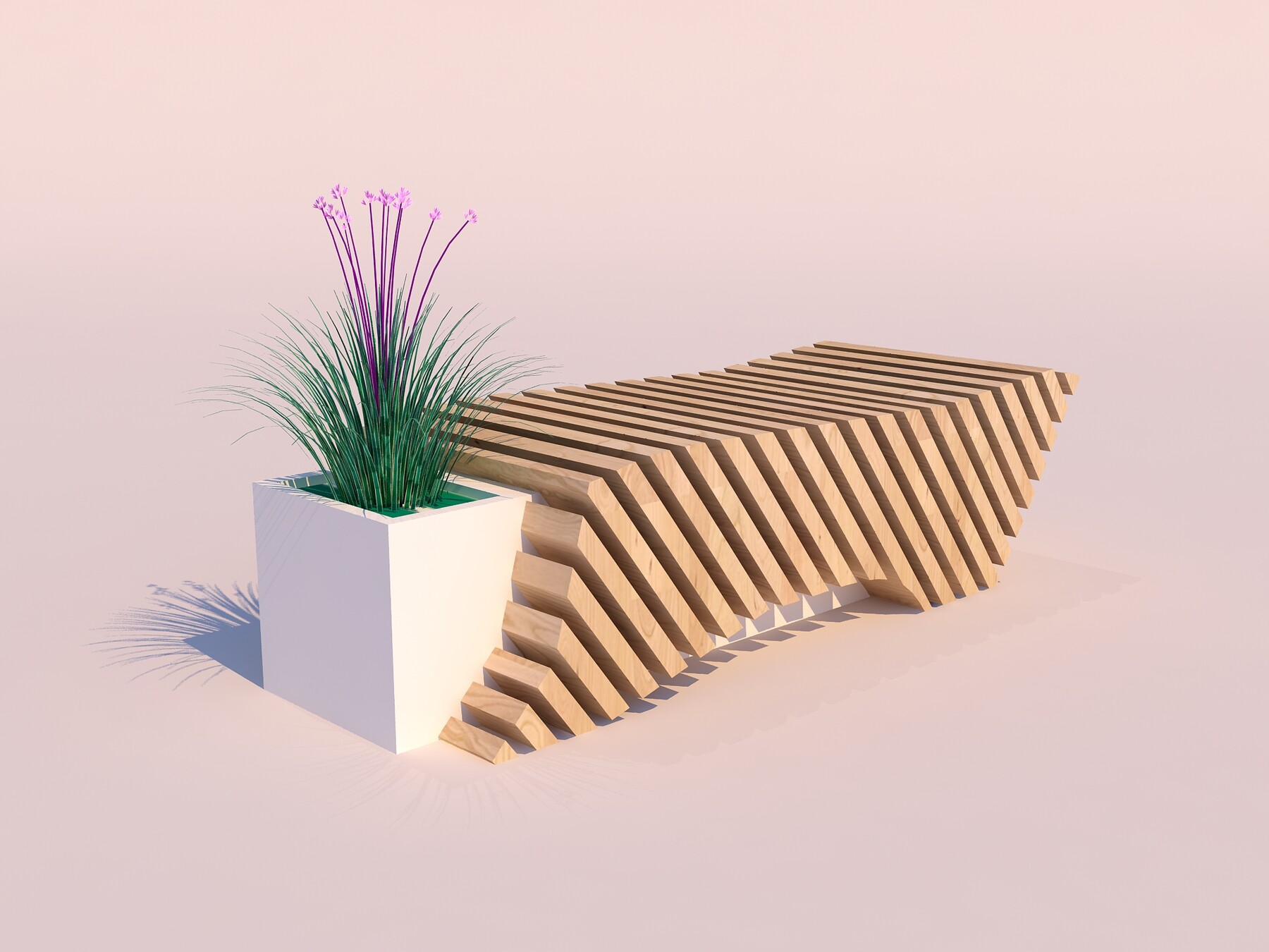 ArtStation - Modern Wooden Bench | Resources