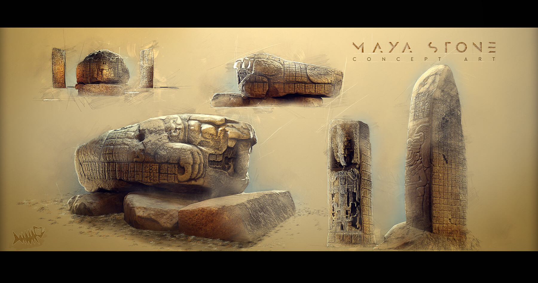 ArtStation - Mayan Stone 02 4K PBR | Game Assets